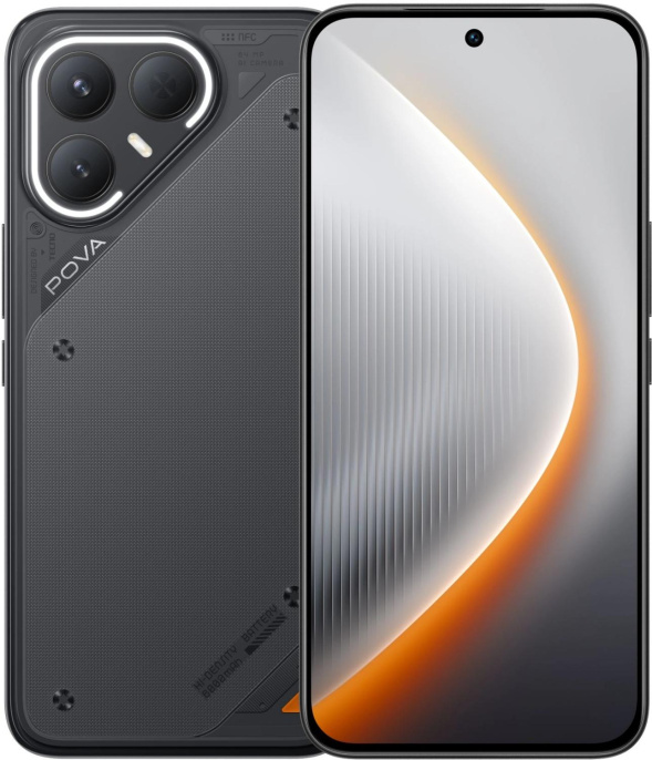 Смартфон Tecno Pova 7 Pro 5G 256Gb 12Gb черный моноблок 3G 4G 2Sim 6.78 ...